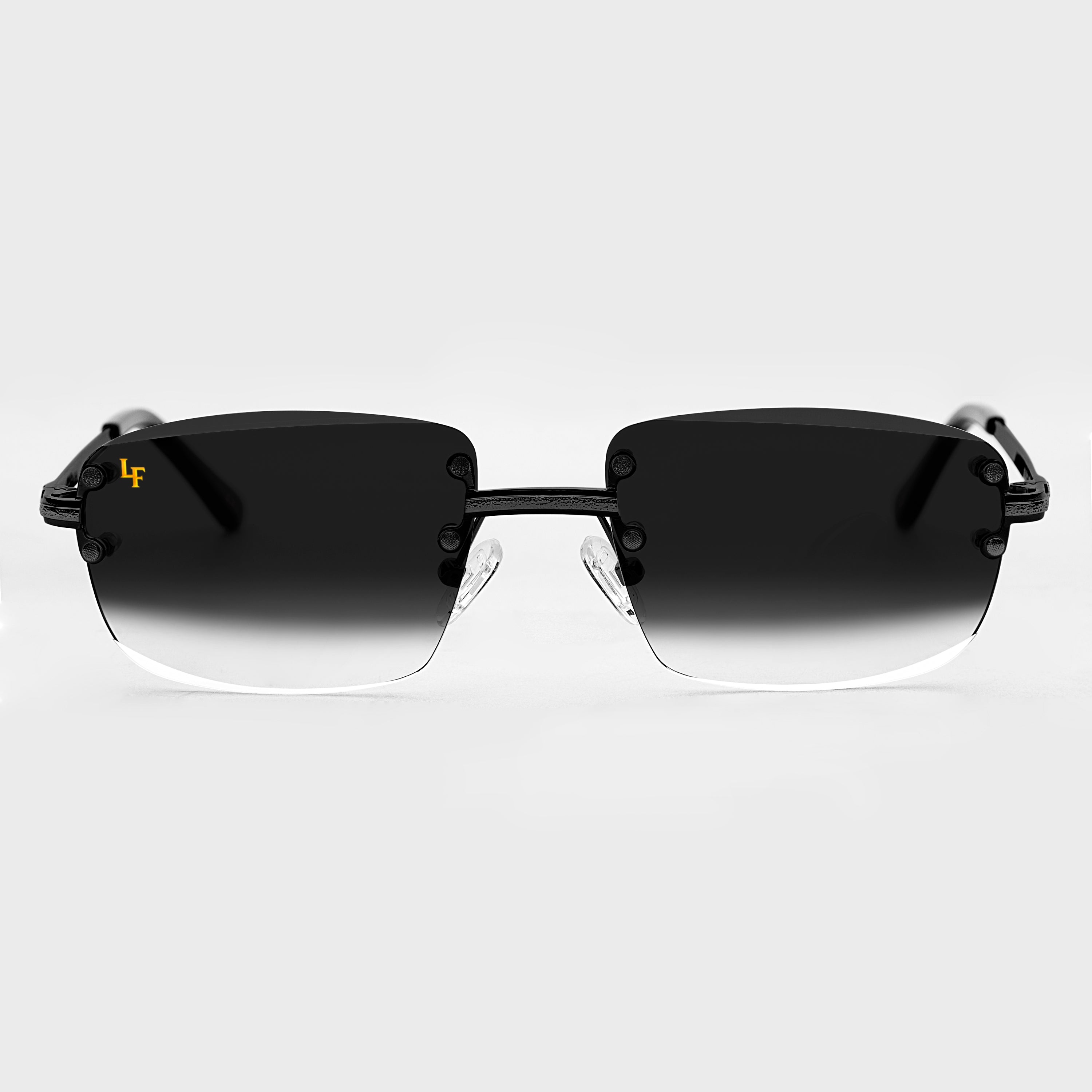 Lf Black And Matte Black Two Tone Rimless Class Black Fade Lux Frames