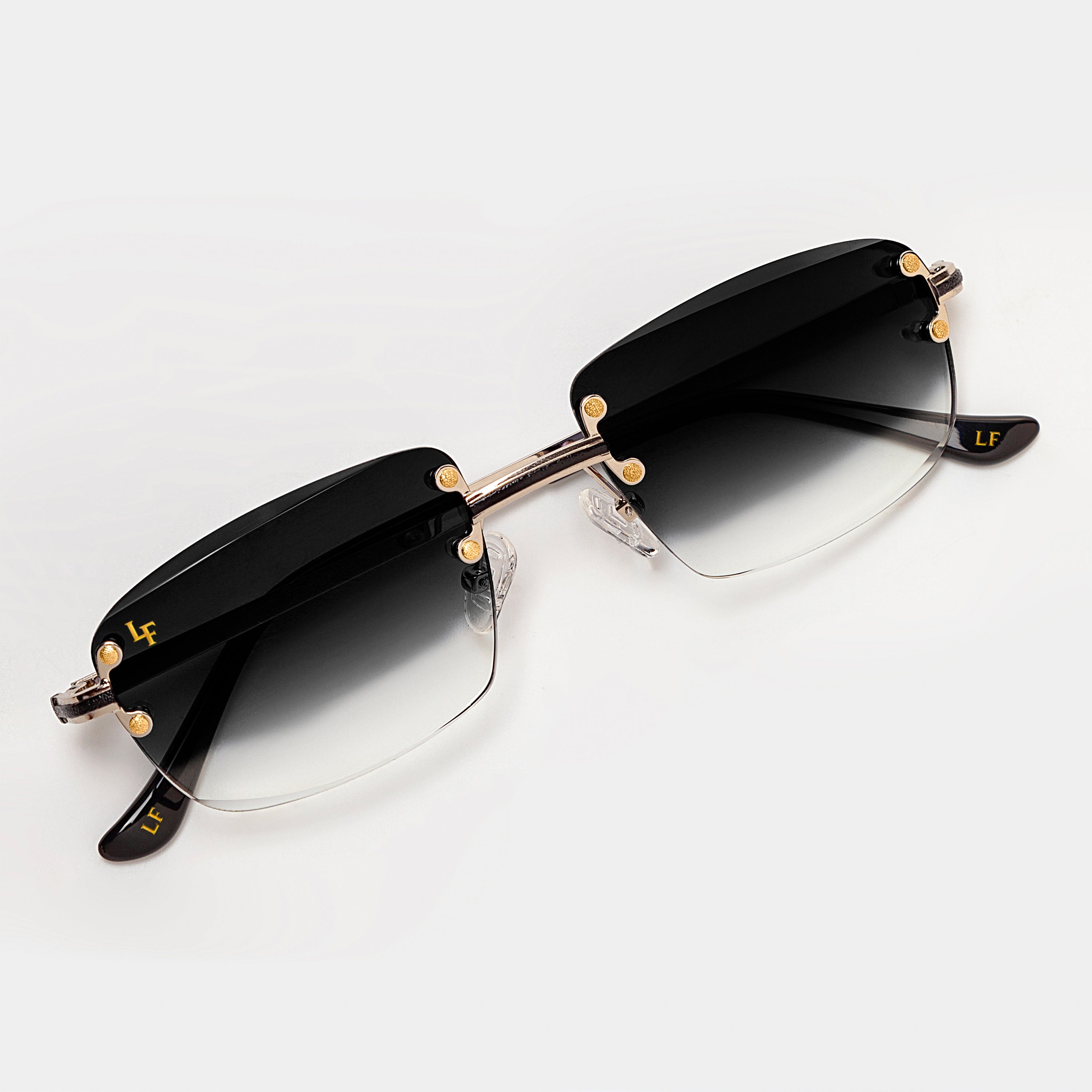 Silver & Black Two Tone Rimless Class - Black Fade – Lux Frames