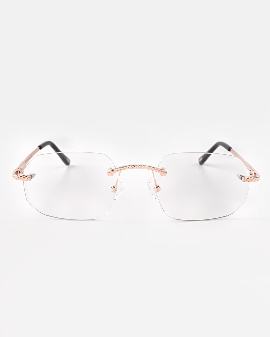 Rose Gold Rimless Class VII - Clear Lens – Lux Frames