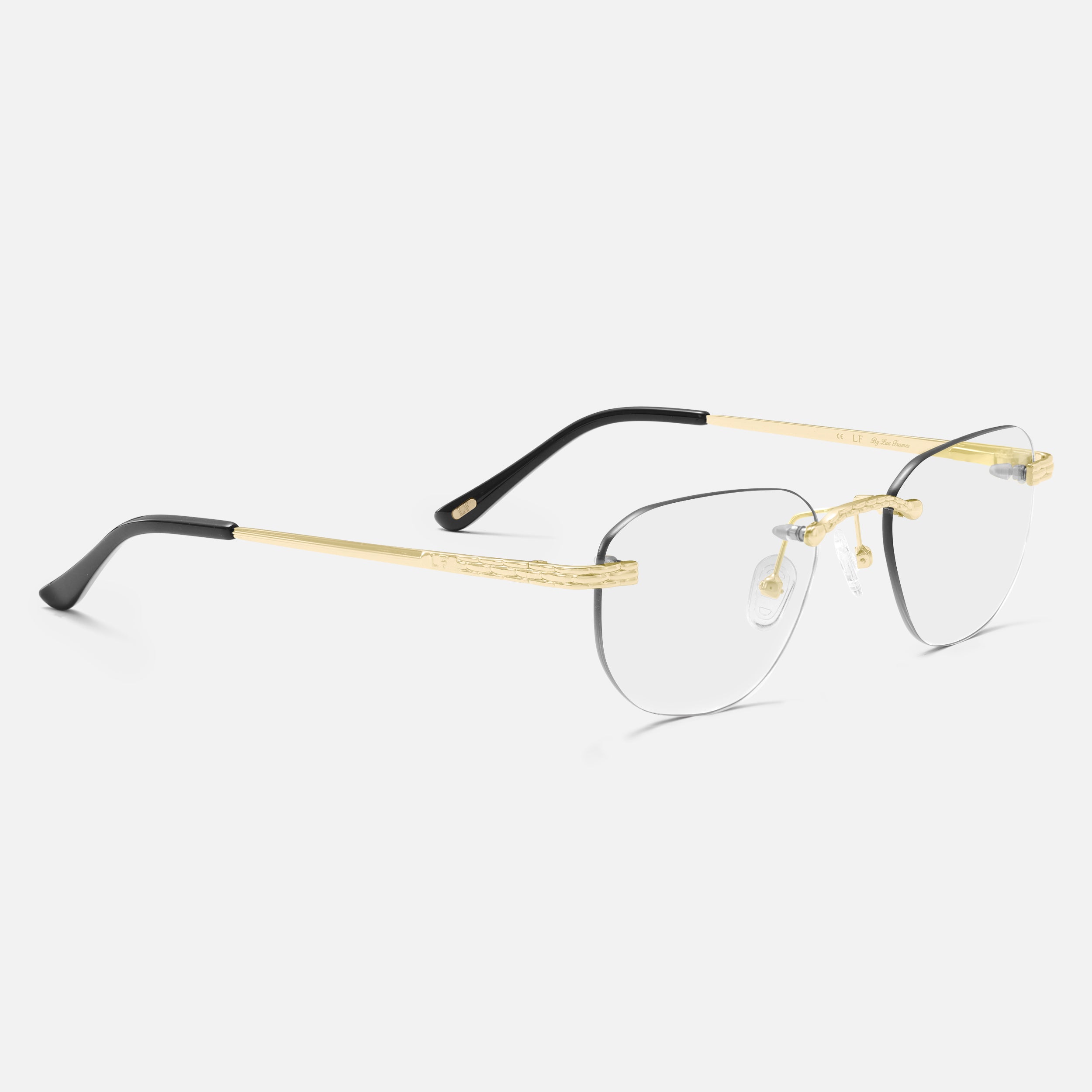 Gold Rimless Glasses - Gold Rimless Class I Clear Lens – Lux Frames