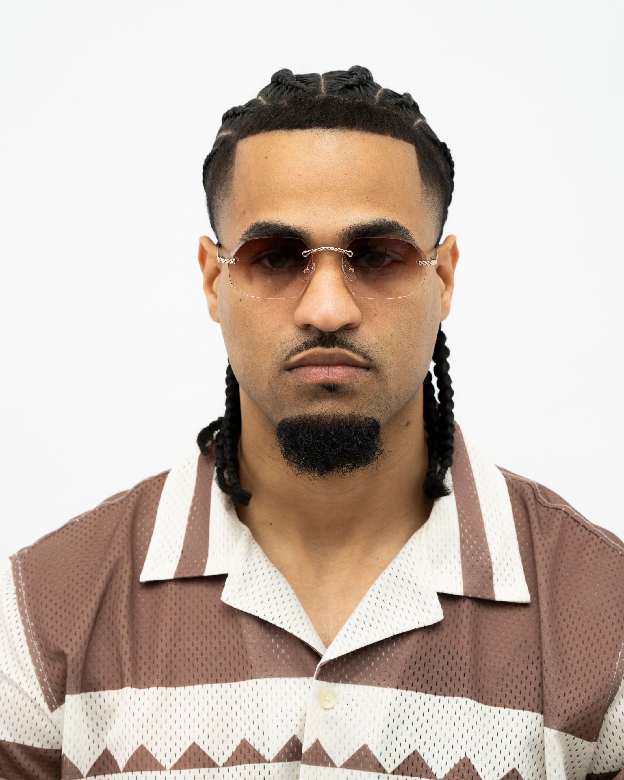 Rose Gold Rimless Class VII - Brown Fade – Lux Frames