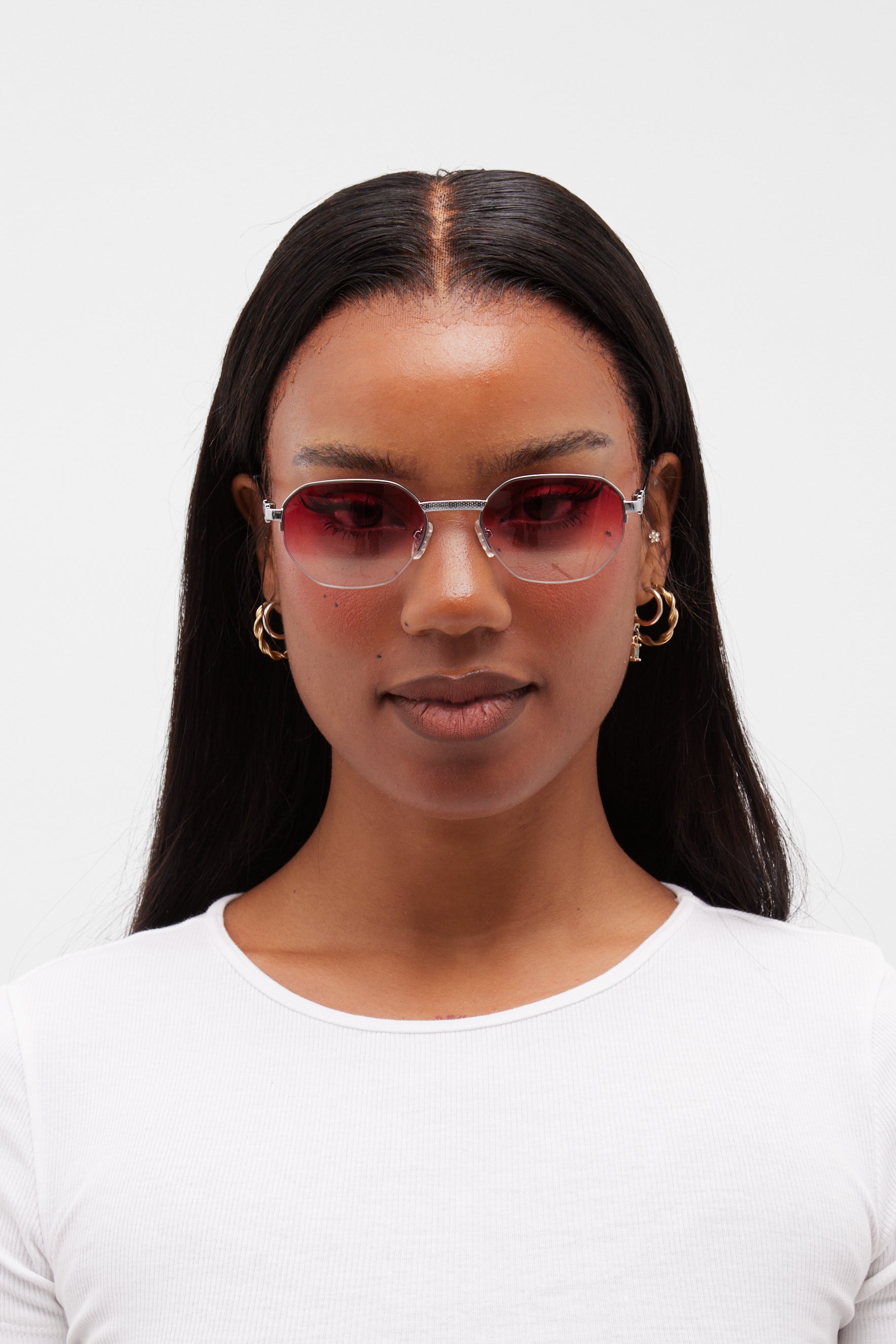 LF Half Rim X - Red Fade – Lux Frames