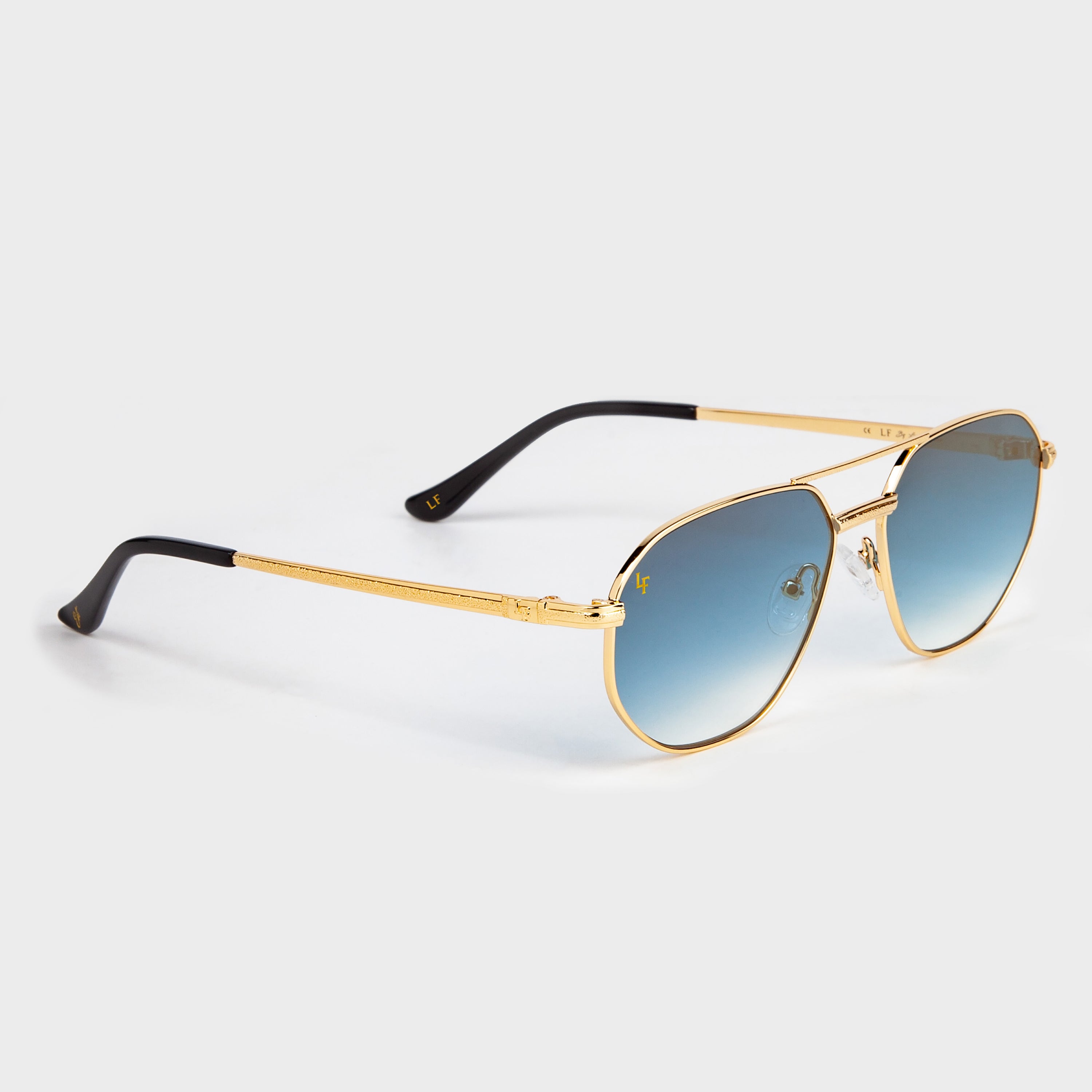 LF Jet- Blue Fade Lens / Gold Flash – Lux Frames