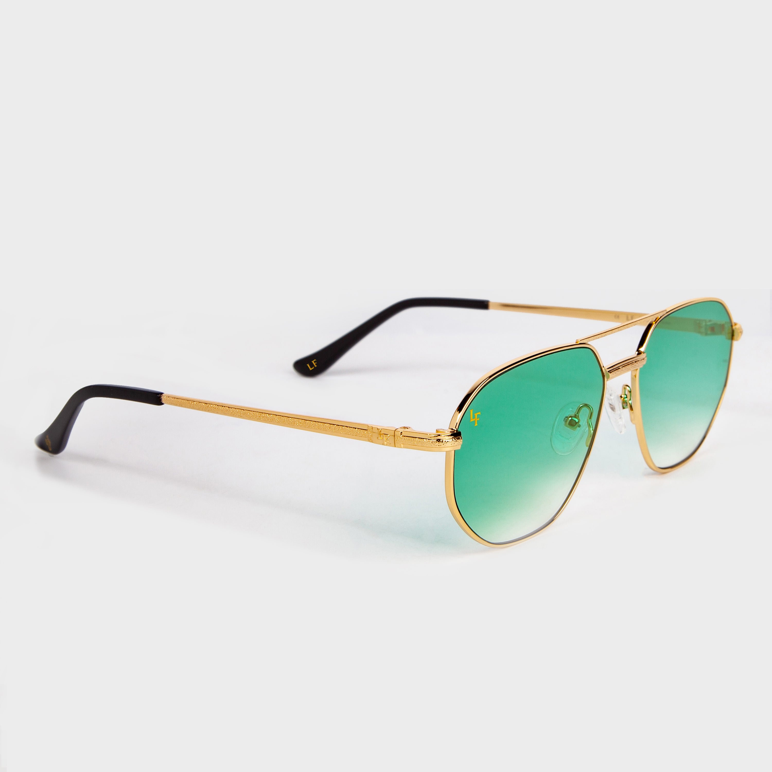 LF Jet- Green Fade Lens / Gold Flash – Lux Frames