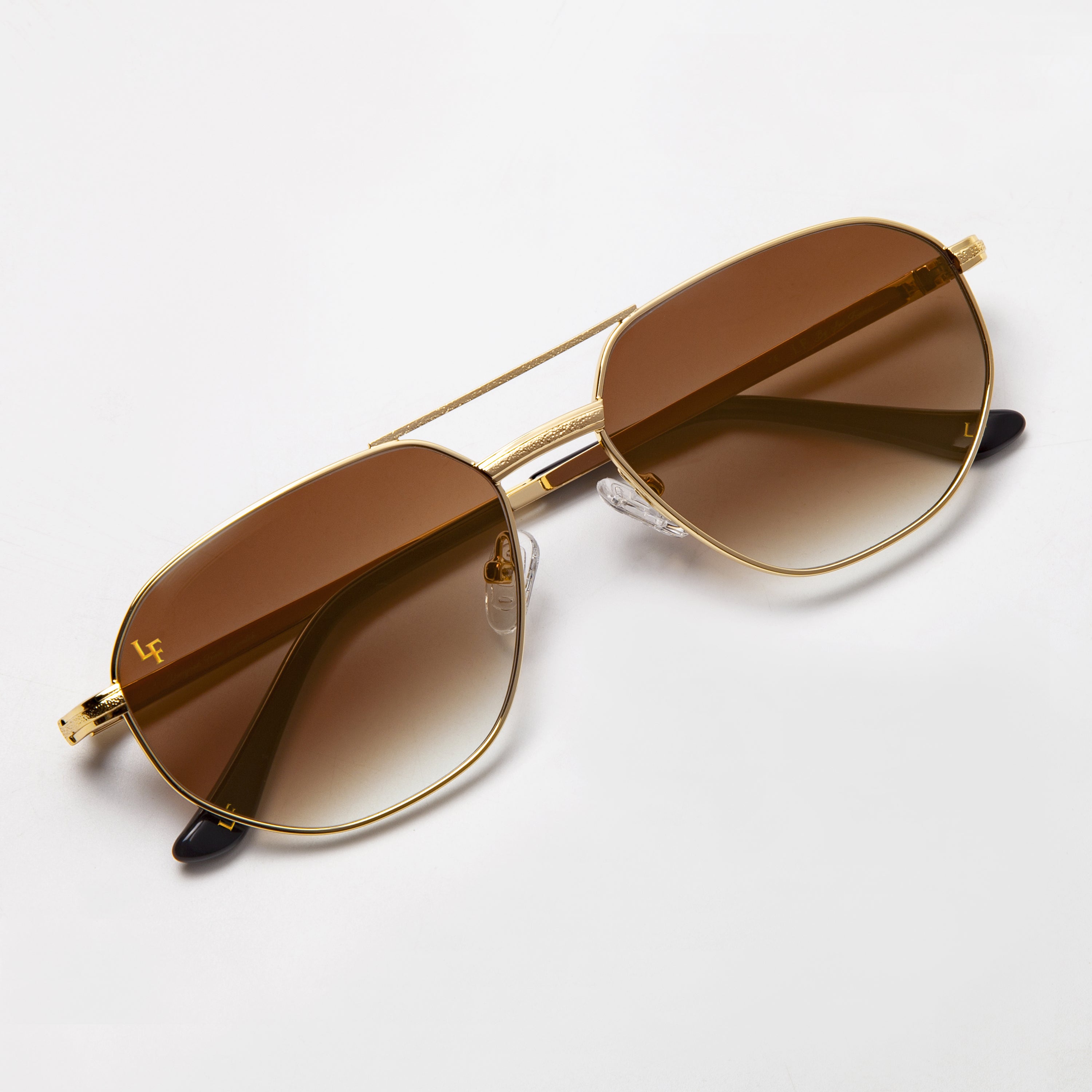 LF Jet- Brown Fade / Gold Flash – Lux Frames